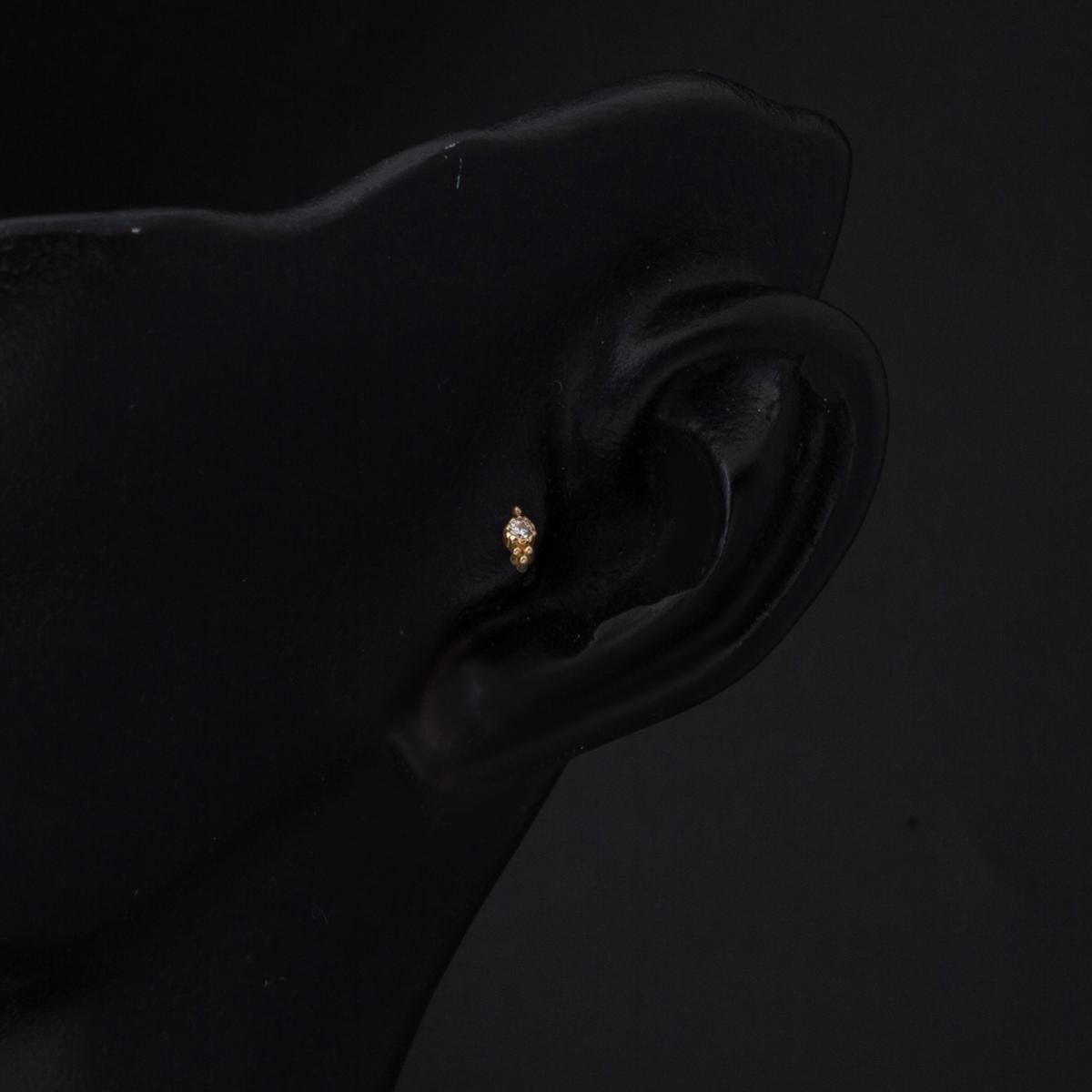 14 Ayar Altın Tektaş Tragus Piercing Küpe ｜ Bilezikci Piercing