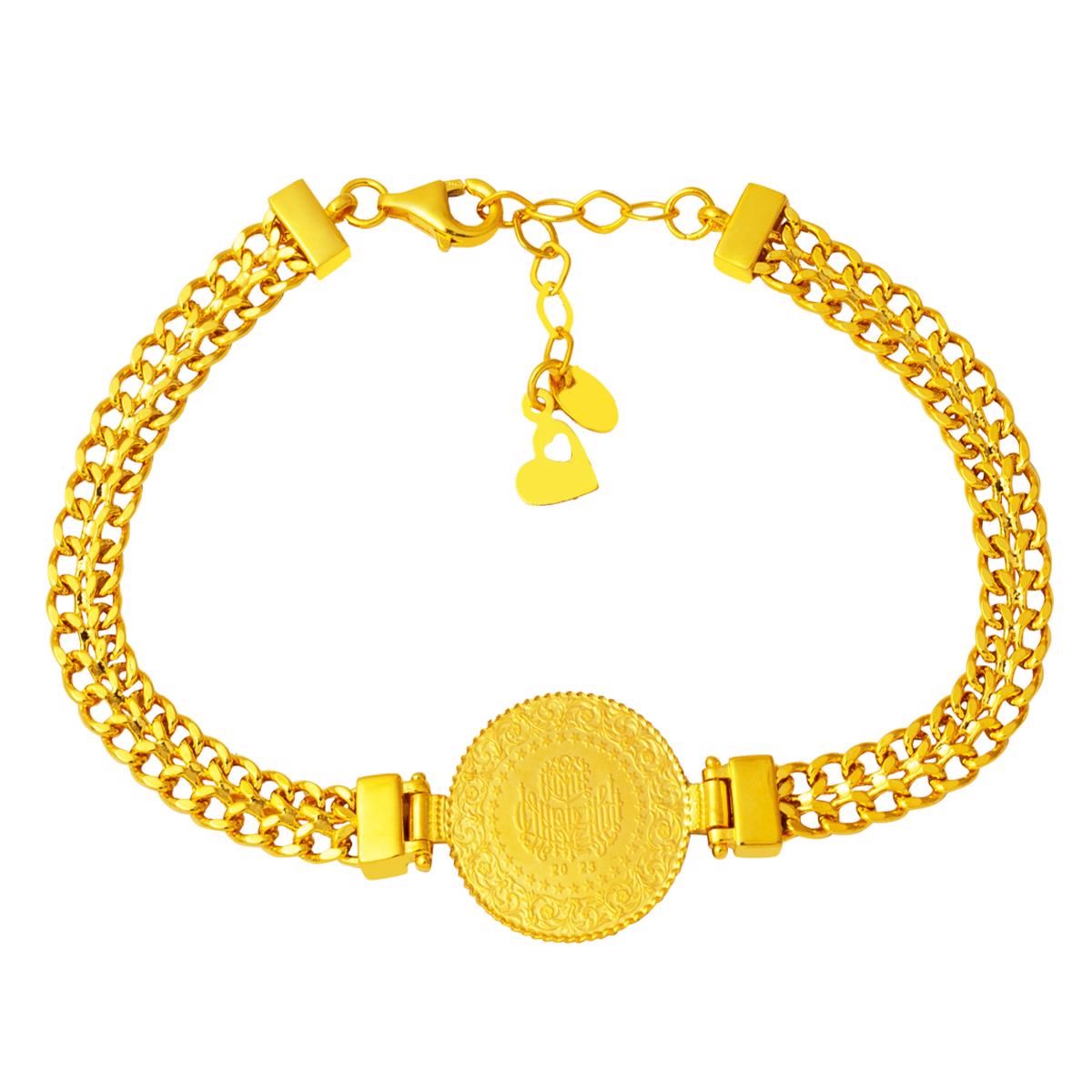 Viyana Zincirli Çeyrek Altınlı 14 Ayar Bileklik ｜ Bilezikci Çeyrek ...