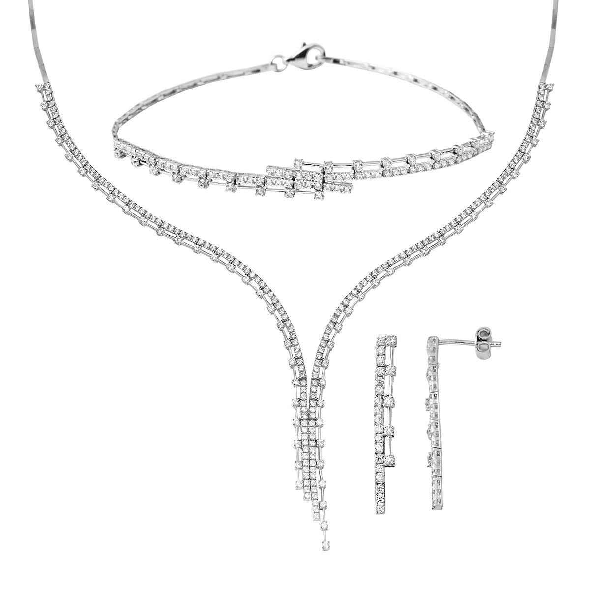 14 Ayar Beyaz Altın Su Yolu Set ｜ Bilezikci Suyolu Altın Setler