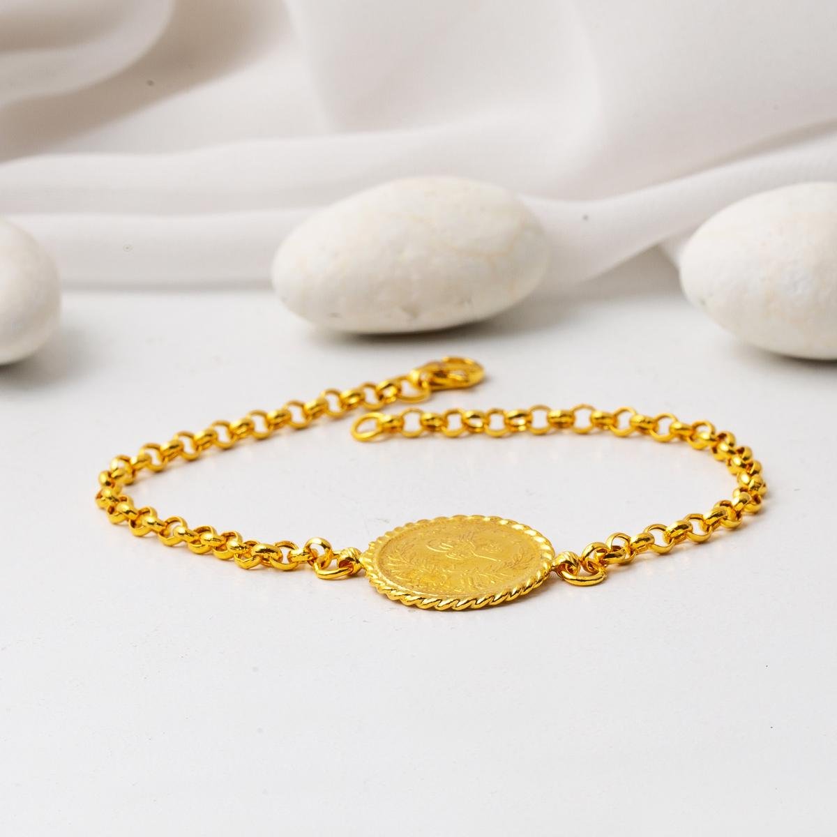 22 Ayar Altın Çeyrek Reşatlı Bileklik ｜ Bilezikci Reşat Altınlı Bileklik