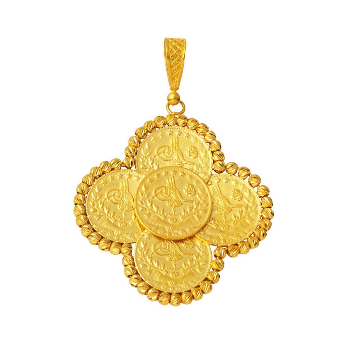 5 Çeyrek Reşatlı 22 Ayar Altın Kolye Ucu ｜ Bilezikci 22 Ayar Kolye Uçları