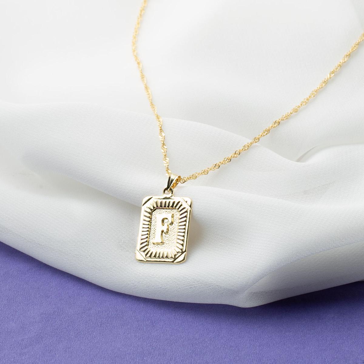 F Harfi Vintage Altın Kolye ｜ Bilezikci Harf Kolye