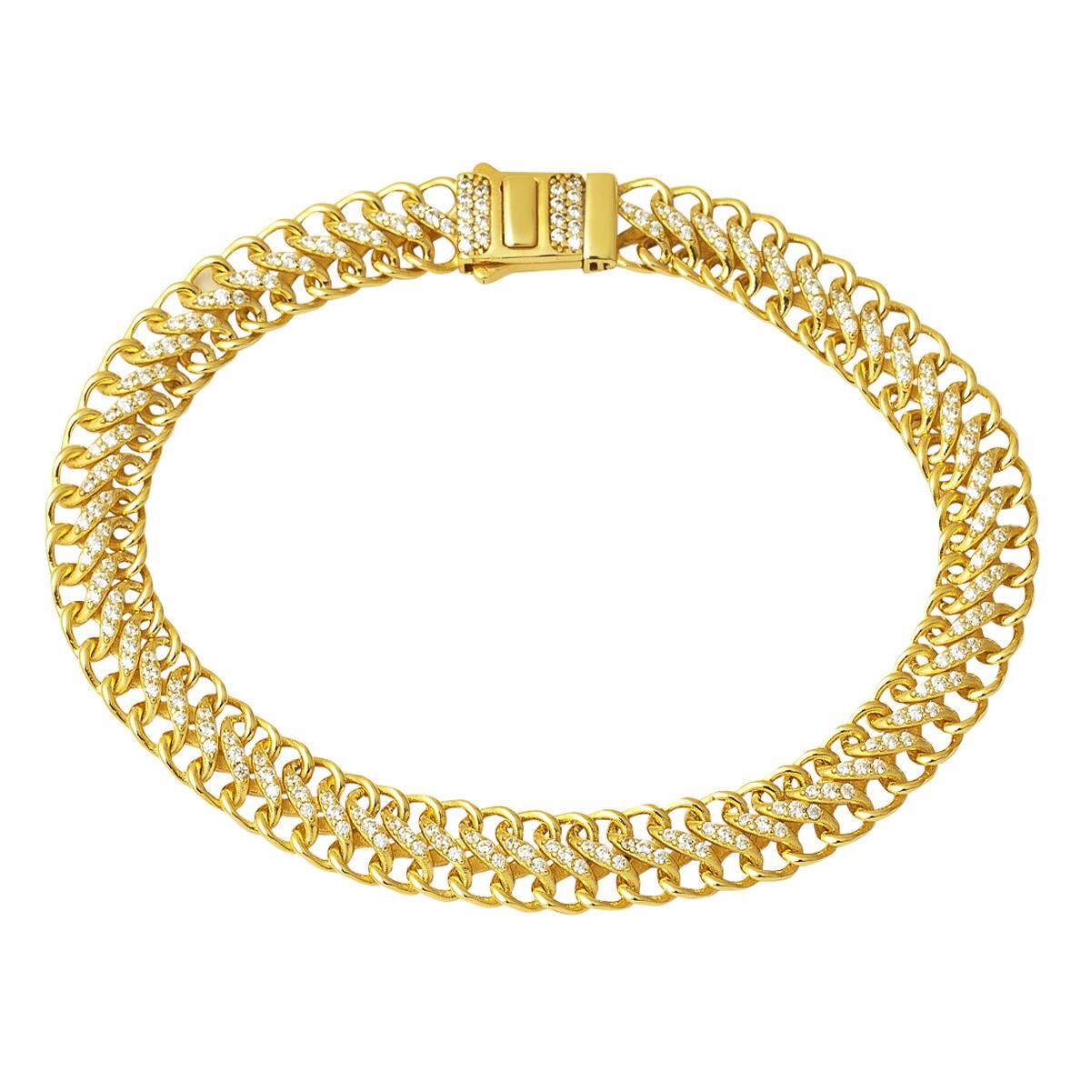 Viyana Örme Zincir 14 Ayar Altın Bileklik ｜ Bilezikci Taşlı Altın Bileklik