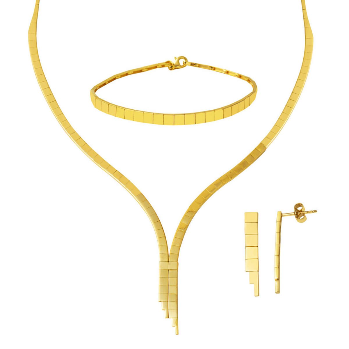 Taşsız 2 Sıra Su Yolu Altın Takı Seti ｜ Bilezikci Suyolu Altın Setler