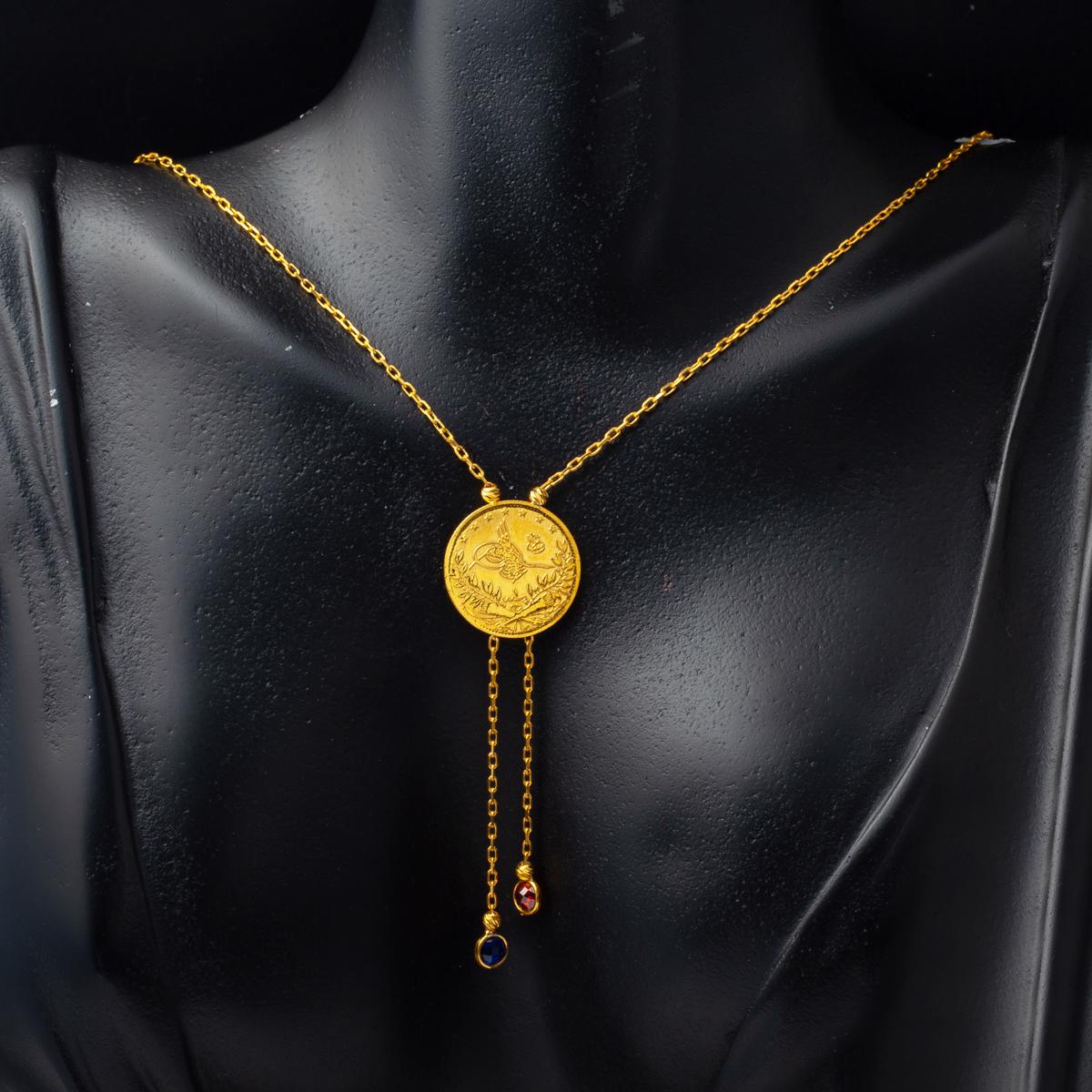 Reşat Yarım Altınlı 22 Ayar Püsküllü Kolye ｜ Bilezikci Reşat Altını Kolye