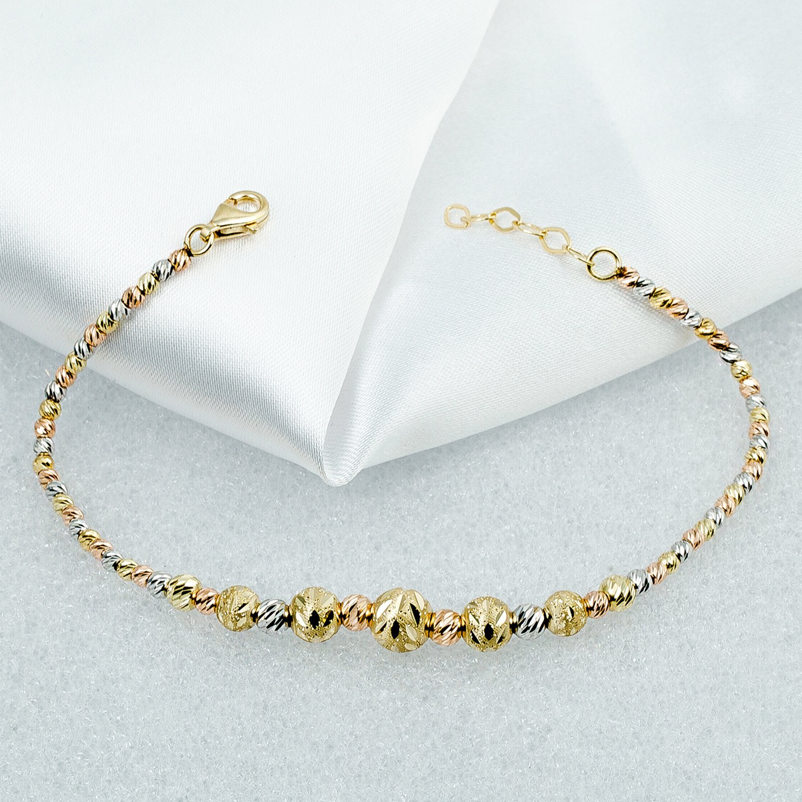 Renkli Toplu Dorika 14 Ayar Altın Bileklik ｜ Bilezikci Dorika Toplu Bileklik