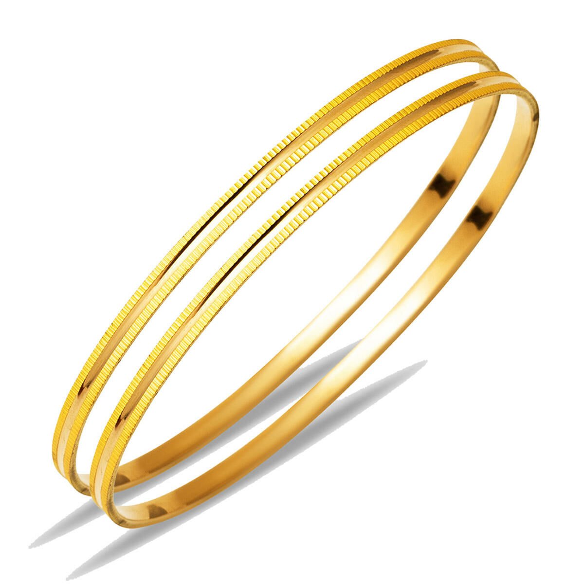 Sarı Altın Oluklu 22 Ayar Ajda Bilezik (2*12) 24 Gr. ｜ Bilezikci Oluklu Ajda Bilezik