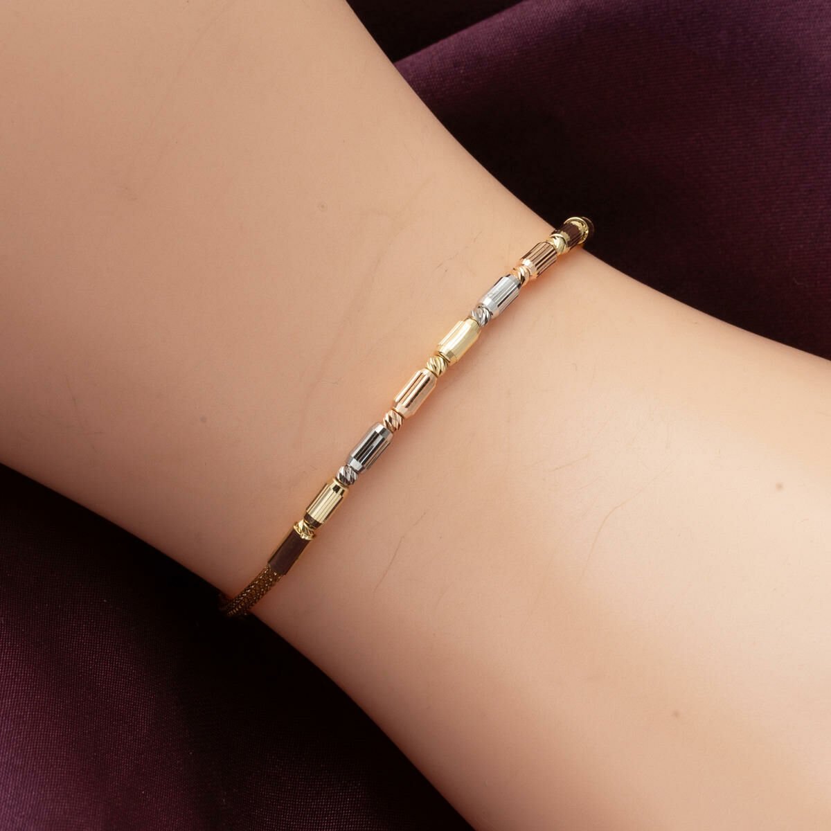 14 Ayar Dorikalı Kalze Altın Bileklik ｜ Bilezikci Dorika Toplu Bileklik