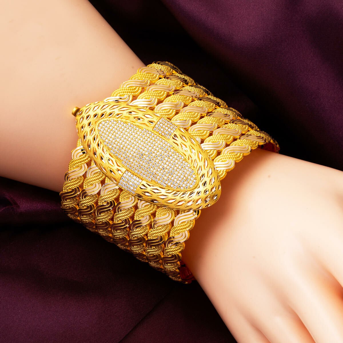 Trabzon Örgülü Trend Altın Kelepçe Bilezik ｜ Bilezikci Burma Kelepçe ...