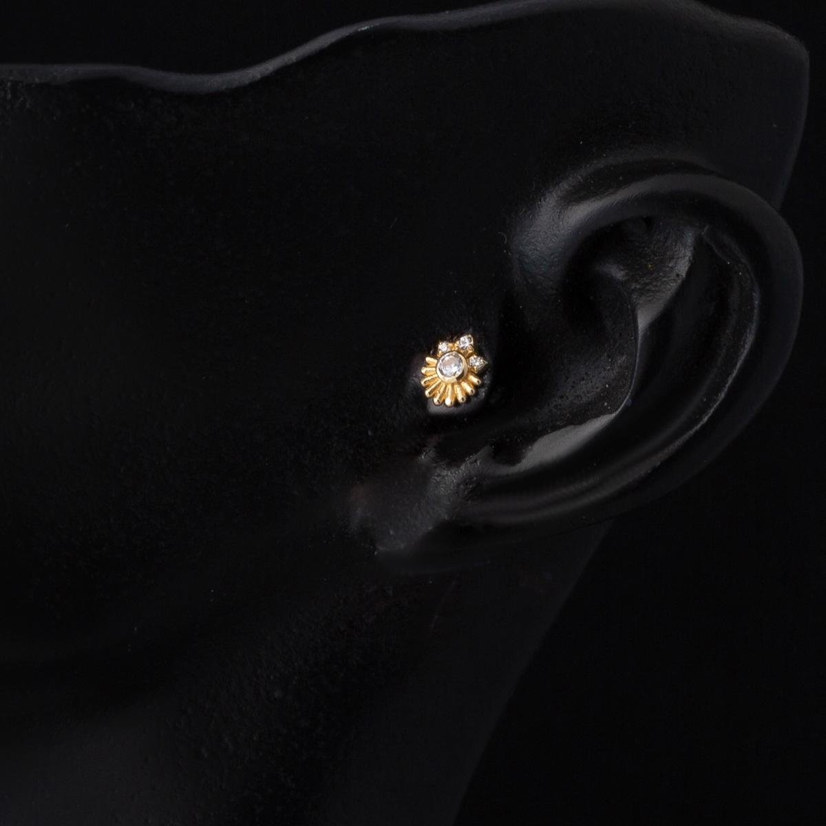 Göz 14 Ayar Altın Tragus Küpe ｜ Bilezikci Piercing