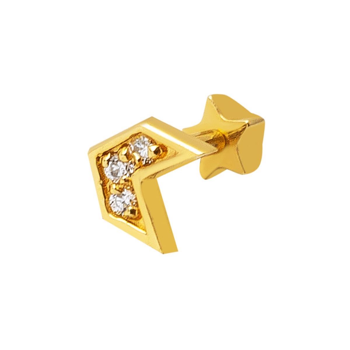 Yön 14 Ayar Altın Tragus Küpe ｜ Bilezikci Piercing