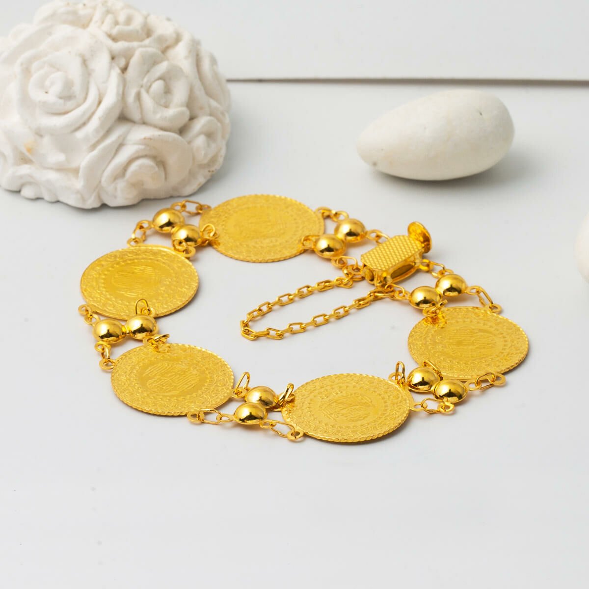 5 Çeyrek Altınlı 22 Ayar Kelepçe Bileklik ｜ Bilezikci Çeyrekli 22 Ayar ...