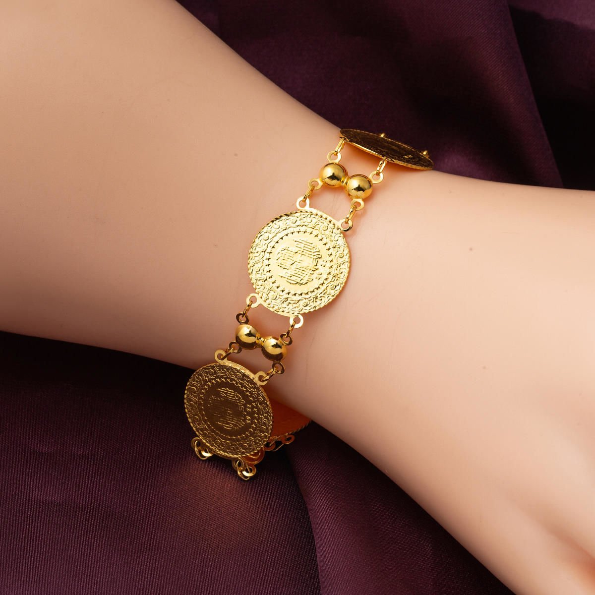 5 Çeyrek Altınlı 22 Ayar Kelepçe Bileklik ｜ Bilezikci Çeyrekli 22 Ayar ...