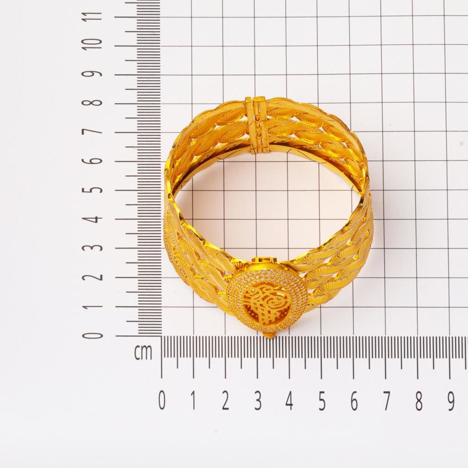 3 cm. Enli Tuğralı Altın Kelepçe Bilezik ｜ Bilezikci Tuğralı 8 Ayar Bilezik