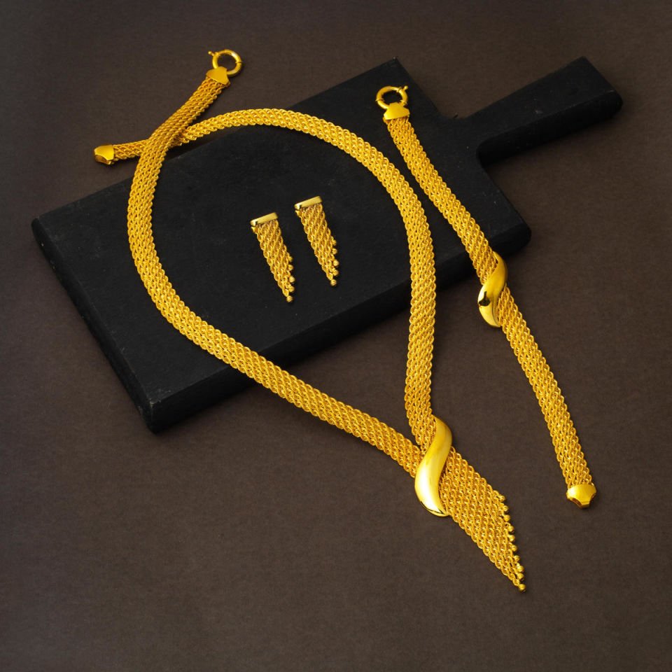 Altın Kemer Örgülü Düğün Takı Seti ｜ Bilezikci Örgü Altın Setler