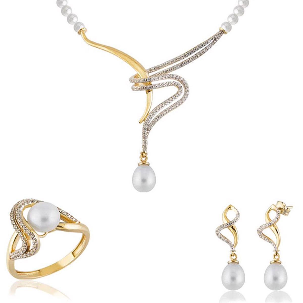 Gia İncili Altın Gelin Takı Seti ｜ Bilezikci İncili Takı Setleri