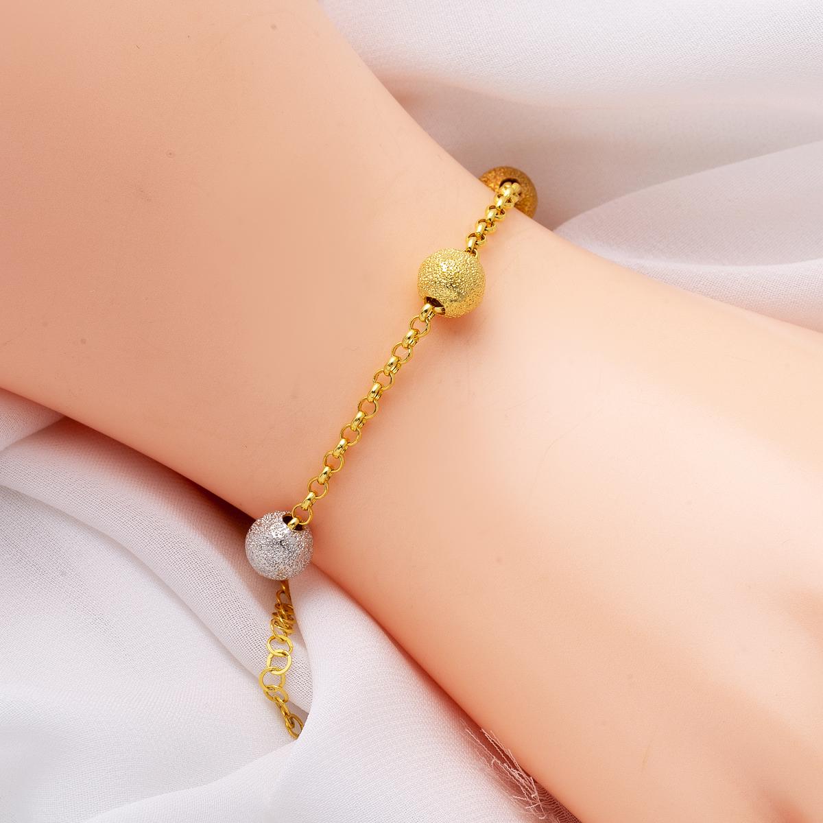 Tria Top Altınlı 14 Ayar Zincir Bileklik ｜ Bilezikci Dorika Toplu Bileklik