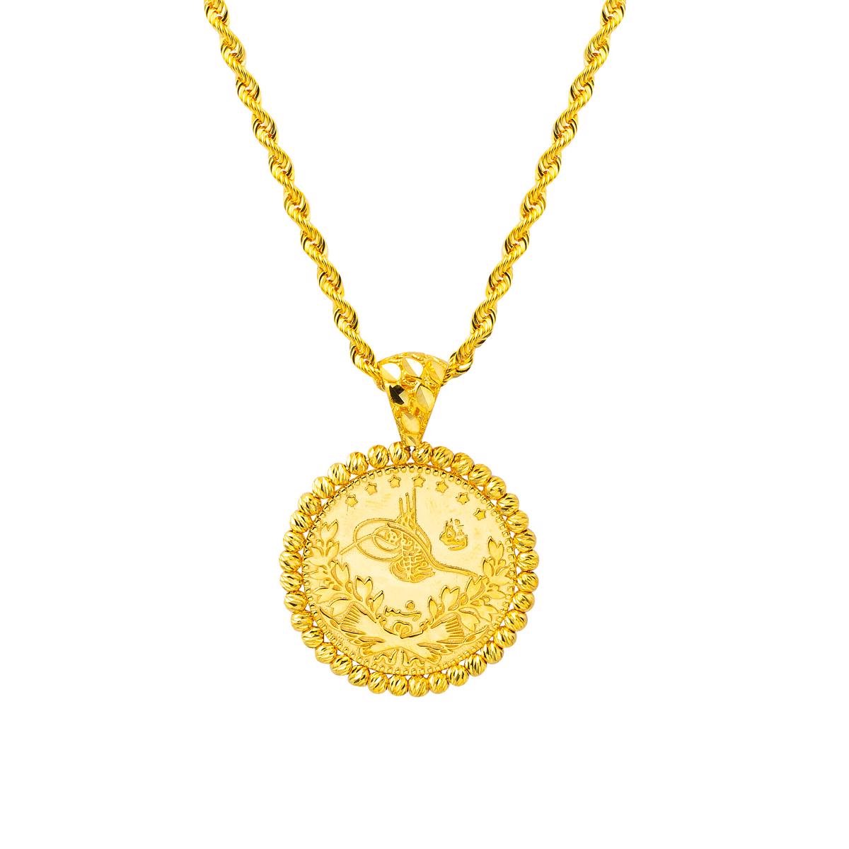 Çift Yönlü Reşat Tuğralı Altın Kolye ｜ Bilezikci Tuğralı Altın Kolye