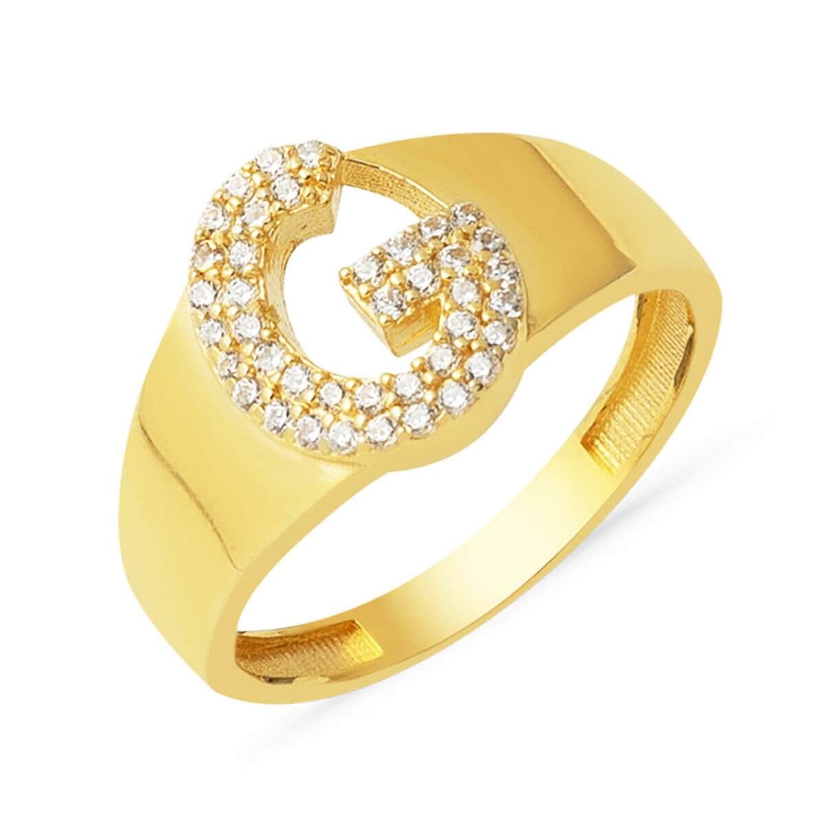 14 Ayar G Harfi Altın Yüzük ｜ Bilezikci Harf - İsim Yüzükleri