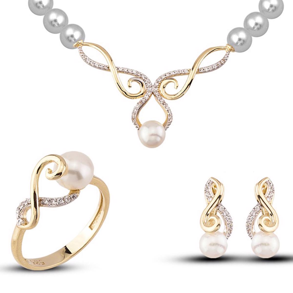 Sofia İncili Altın Gelin Takı Seti ｜ Bilezikci İncili Takı Setleri