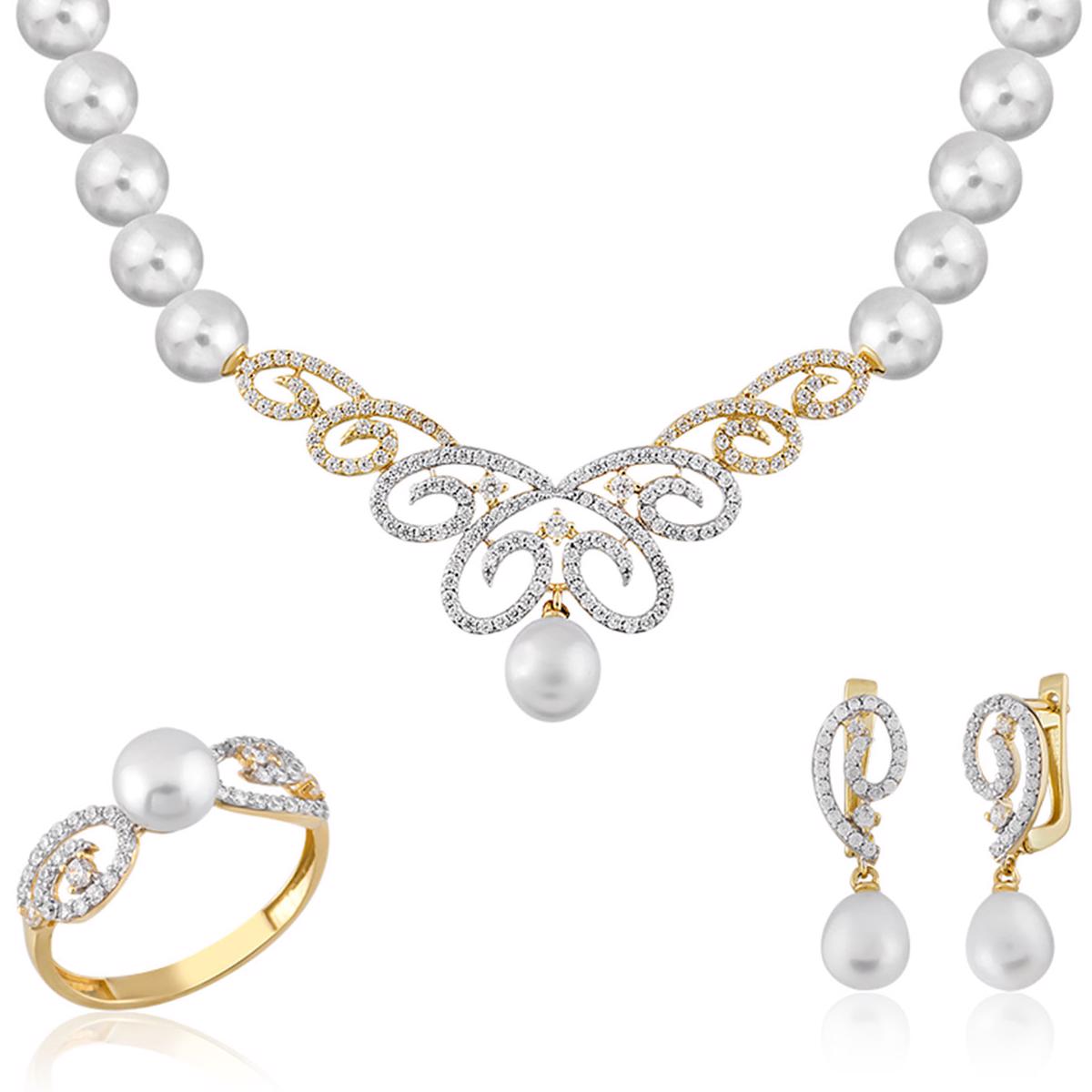 Sarmaşık İncili Altın Gelin Seti ｜ Bilezikci İncili Takı Setleri