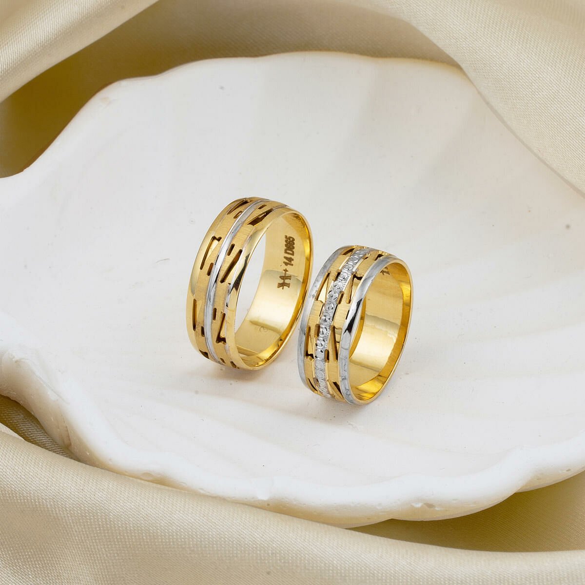 Dekor 14 Ayar Altın Erkek Alyans ｜ Bilezikci Erkek Altın Alyans