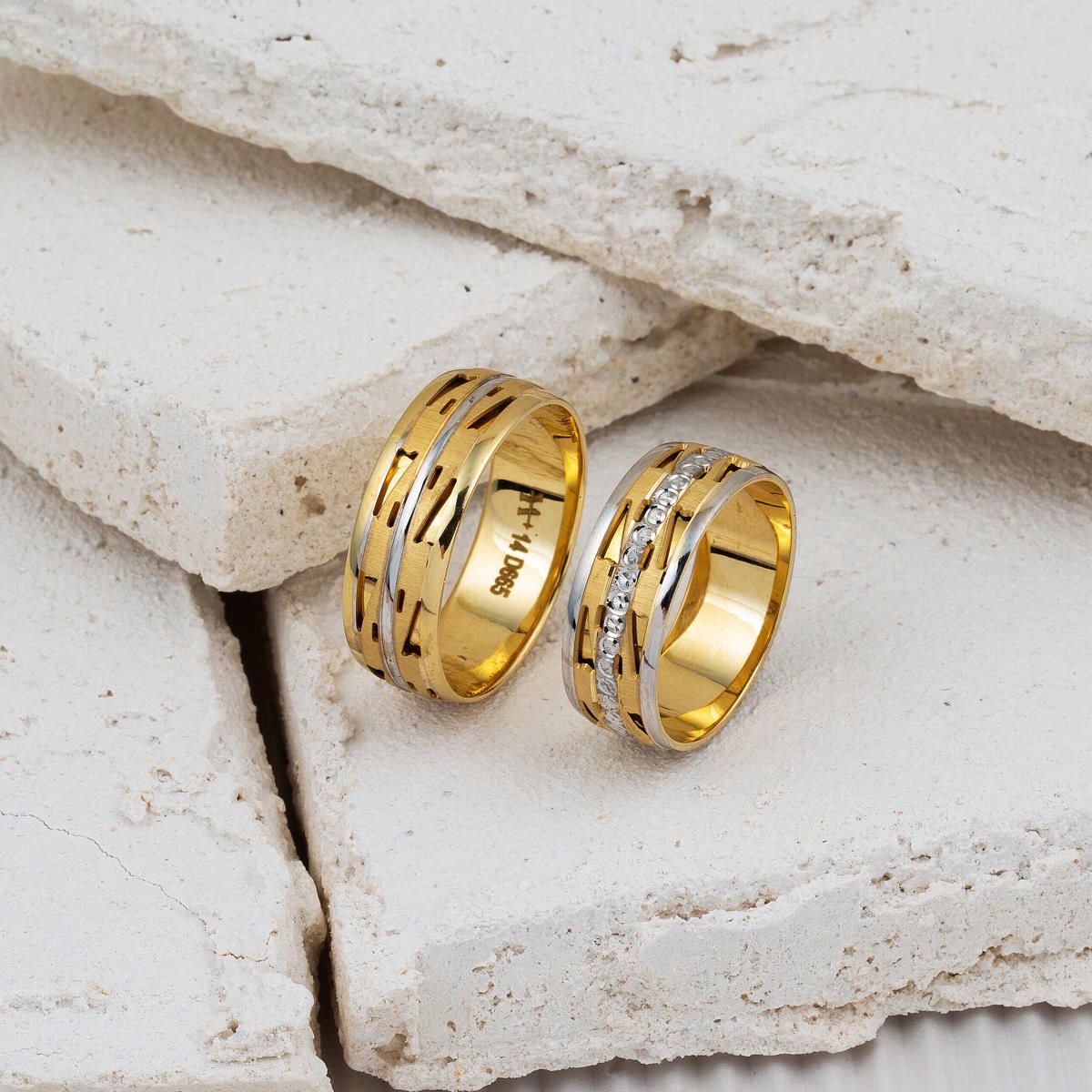 Dekor 14 Ayar Altın Erkek Alyans ｜ Bilezikci Erkek Altın Alyans