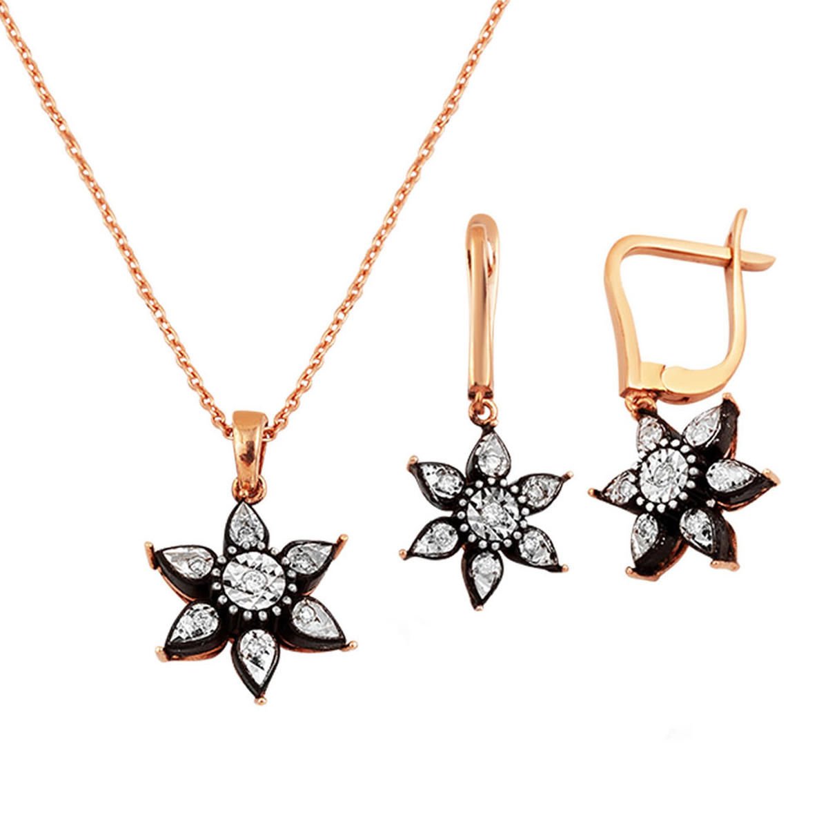 Yıldız Kolye ve Küpeli Elmas Set ｜ Zer Diamond Elmas Set