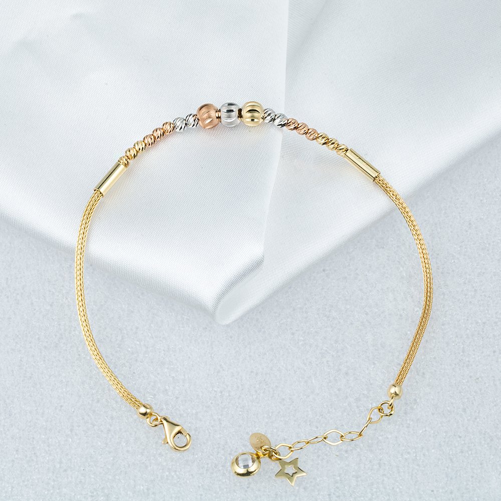 Dorika 14 Ayar Yıldızlı Altın Bileklik ｜ Bilezikci Dorika Toplu Bileklik