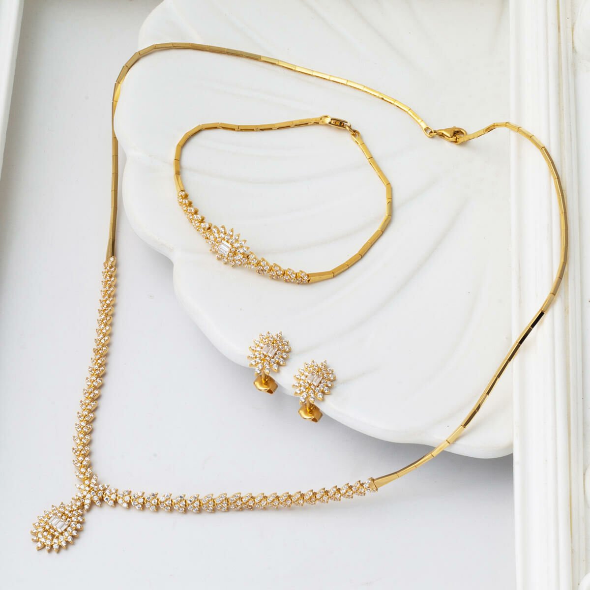 Güneş 14 Ayar Altın Set Takımı ｜ Bilezikci Sarı Altın Set