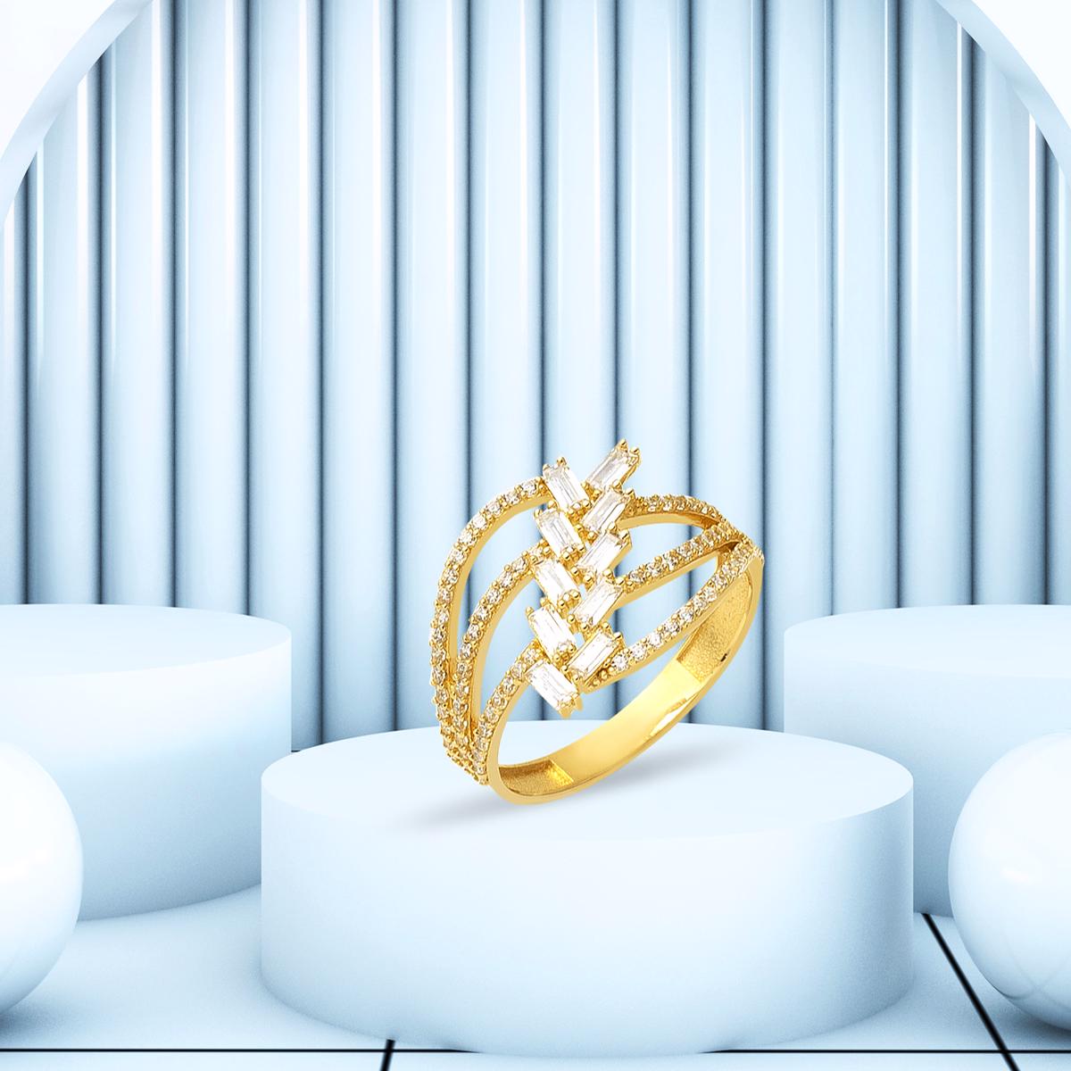 Baget Taşlı Altın Gelin Yüzüğü ｜ Bilezikci Baget Yüzük