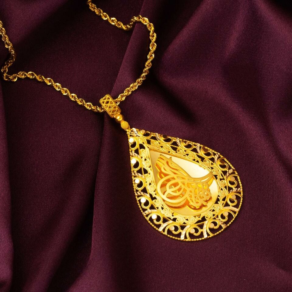 22 Ayar Tuğralı Altın Kolye ｜ Bilezikci Tuğralı 22 Ayar Kolye