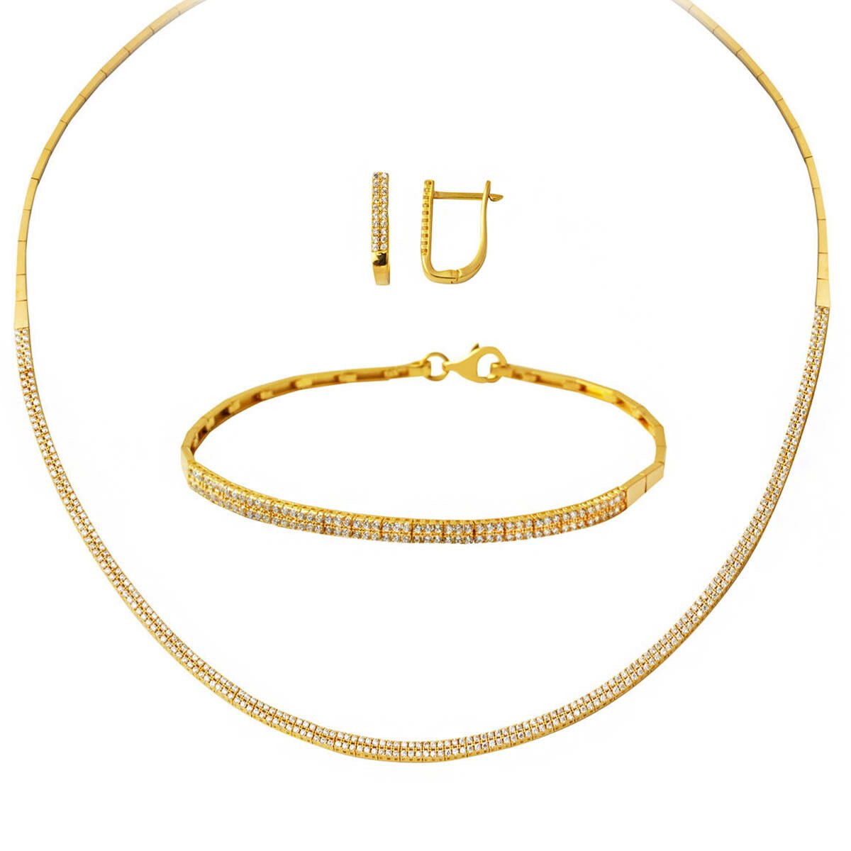 Dolunay Sarı Altın Su Yolu Set Takımı ｜ Bilezikci Suyolu Altın Setler