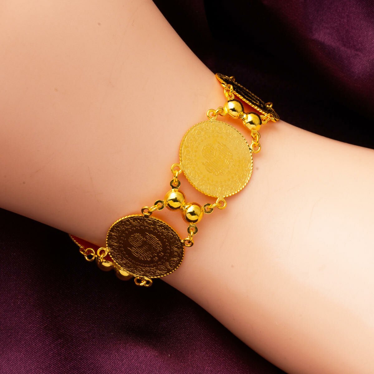 5 Çeyrek Altınlı 14 Ayar Zincirli Bileklik ｜ Bilezikci Çeyrek Altınlı ...