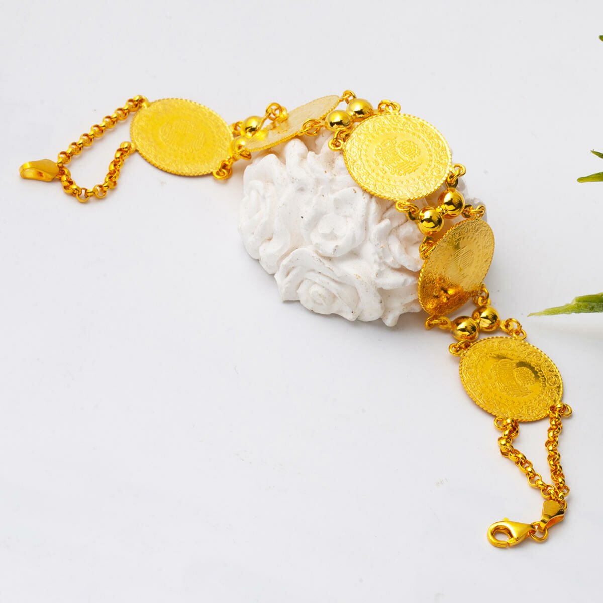 5 Çeyrek Altınlı 14 Ayar Zincirli Bileklik ｜ Bilezikci Çeyrek Altınlı ...