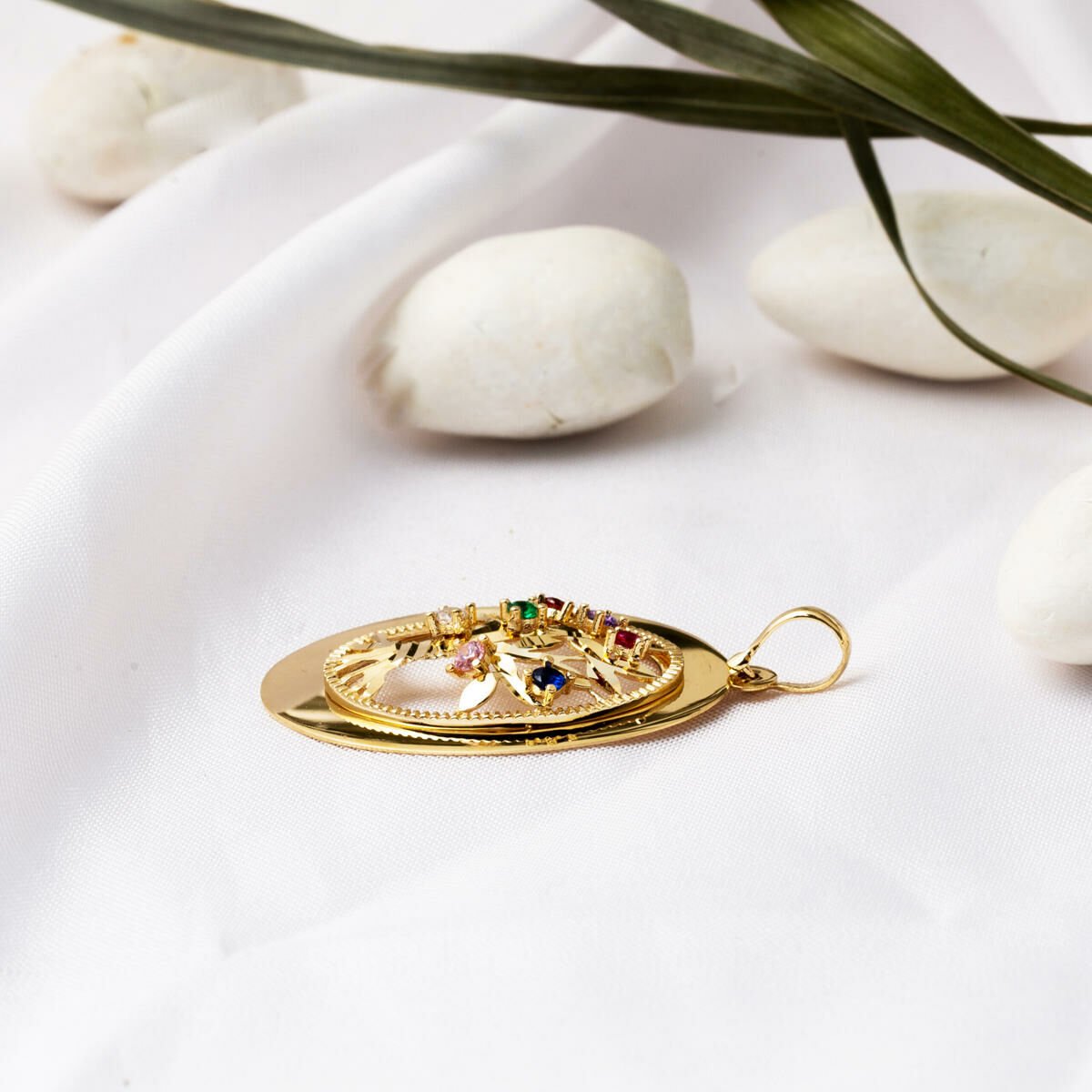 Renkli Yaşam Ağacı 14 Ayar Kolye ｜ Bilezikci Yaşam Çiçeği Kolye